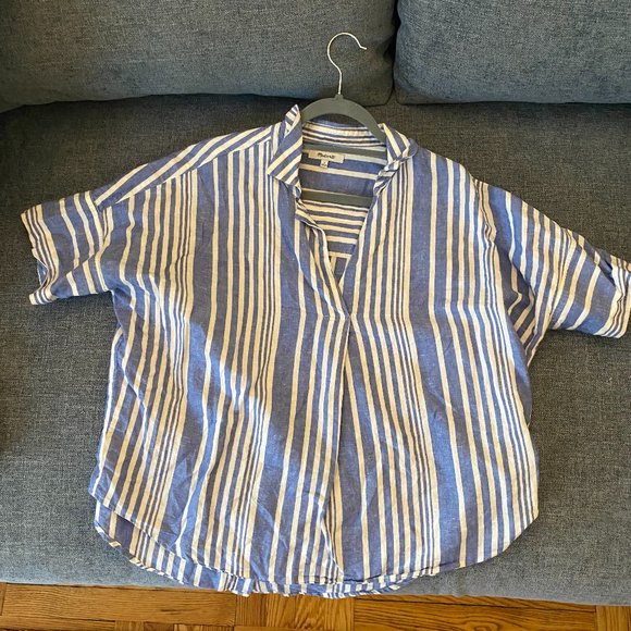 Madewell | Tops | Courier Buttonback Shirt In Hinsdale Stripe | Poshmark